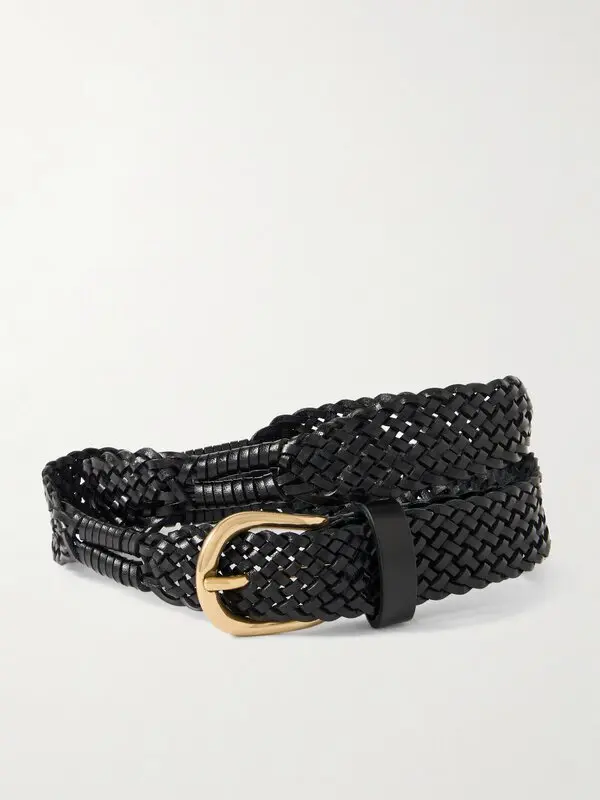 Anderson's Woven Leather Belt - Black
