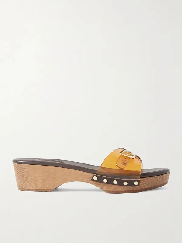 ANCIENT GREEK SANDALS Omonia Studded Clogs - Brown