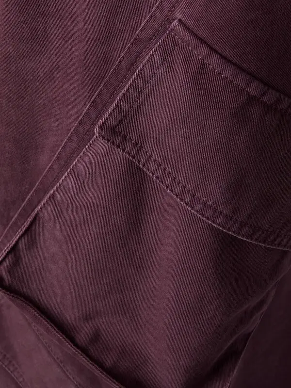 Alaïa Cotton-twill Barrel-leg Cargo Trousers - Burgundy