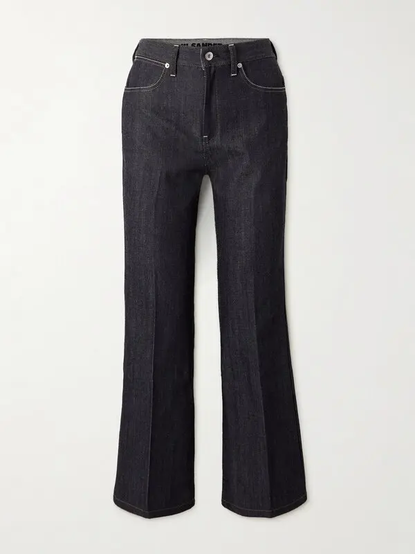 JIL SANDER Cropped High-rise Flared Jeans