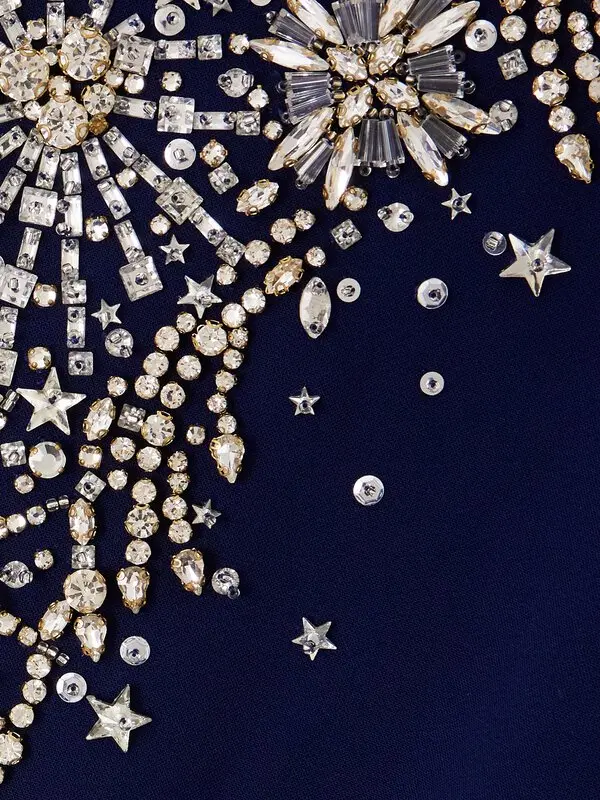 Jenny Packham Crystal-embellished Crepe Gown