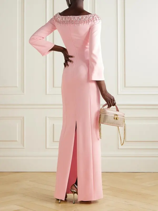 Jenny Packham Embellished Crepe Gown