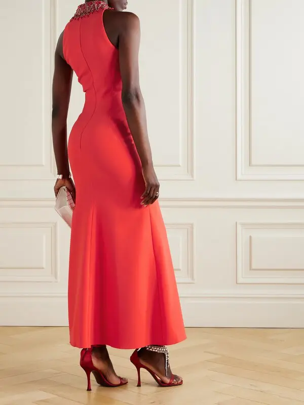 Jenny Packham Eclipse Crystal And Bead-embellished Crepe Gown