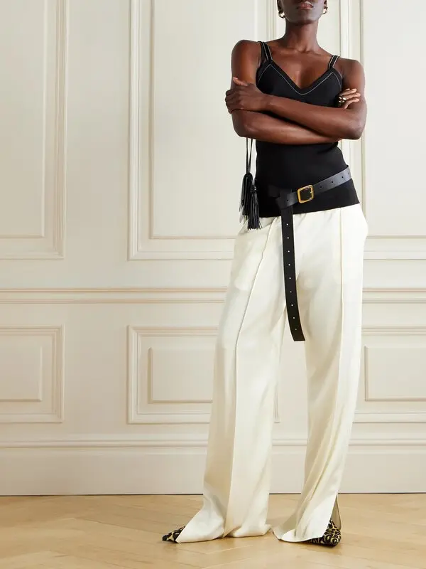 JIL SANDER Satin Wide-leg Pants - Neutrals