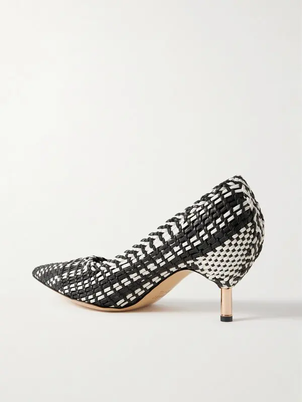 Gabriela Hearst Andres Woven Leather Pumps - Black