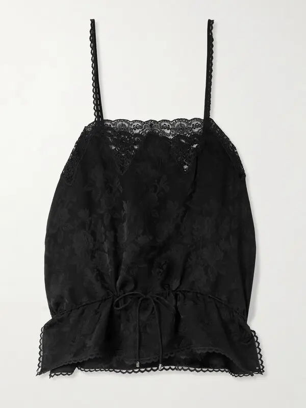 Chloé Lace-trimmed Silk-jacquard Camisole