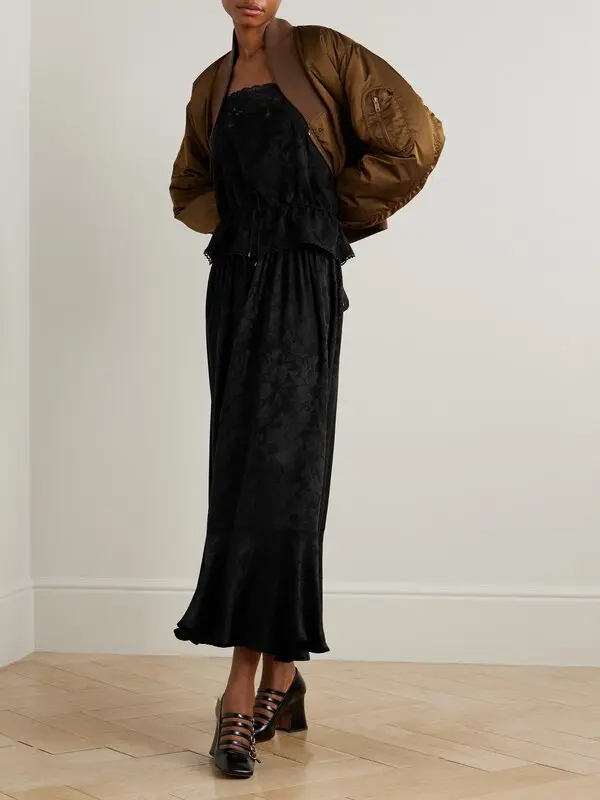 Chloé Lace-trimmed Silk-jacquard Camisole