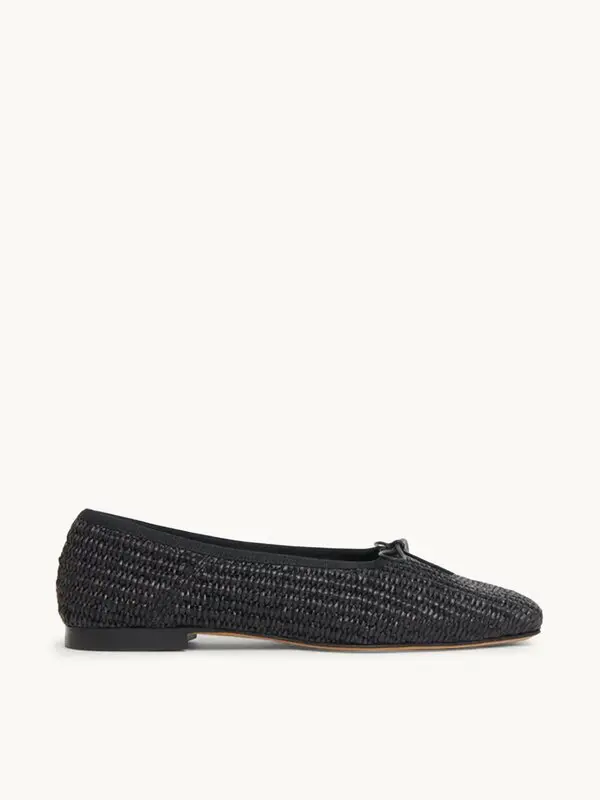 MANSUR GAVRIEL Square-toe Raffia Ballerinas