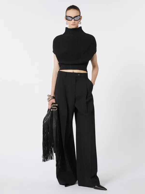 Max Mara Oversized Stretch Wool Trousers