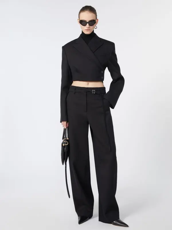 Max Mara Straight Trousers With Knit Detail