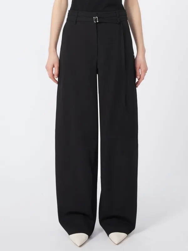 Max Mara Straight Trousers With Knit Detail