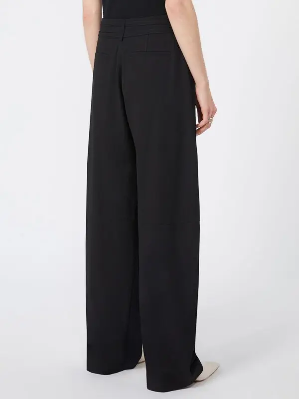 Max Mara Straight Trousers With Knit Detail