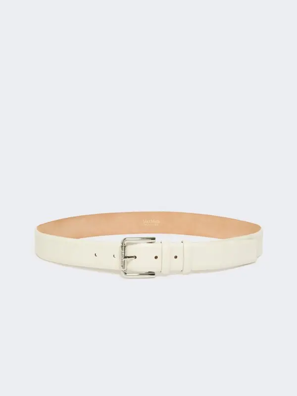 Max Mara Natural Calfskin Leather Belt - White