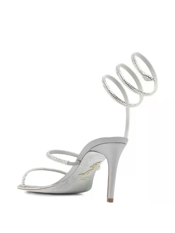 Rene Caovilla 100mm Cleo Sandals - Silver