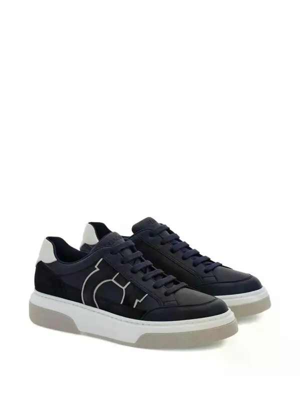FERRAGAMO Gancini Suede Detail Sneakers