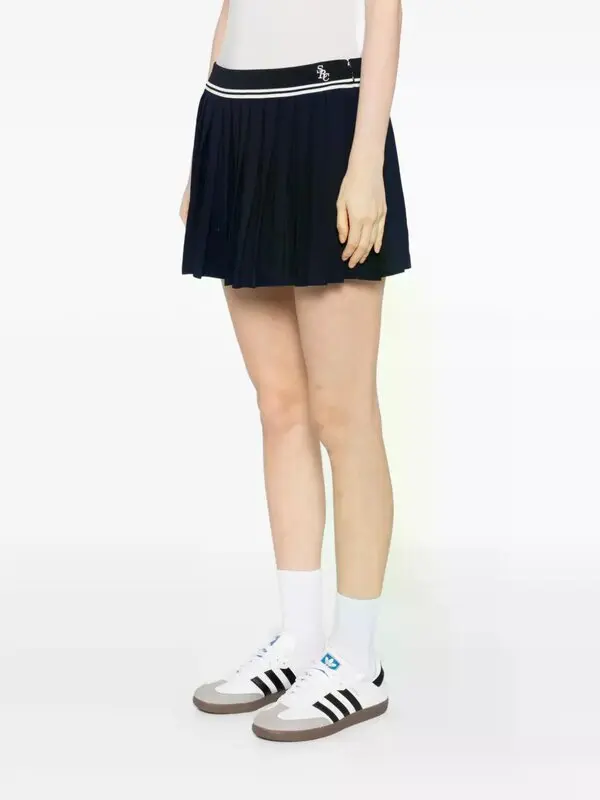 SPORTY & RICH Abigail Viscose Pleated Skirt