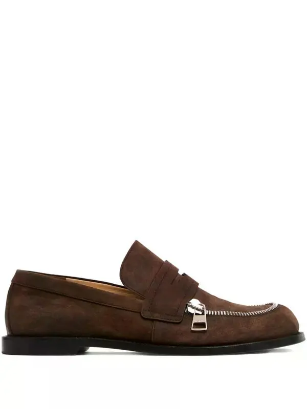 JW Anderson Suede Biker Loafers - Brown