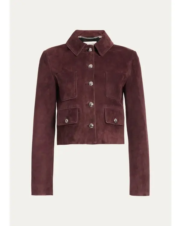 Altuzarra Astley Suede Jacket - Deep Cherry