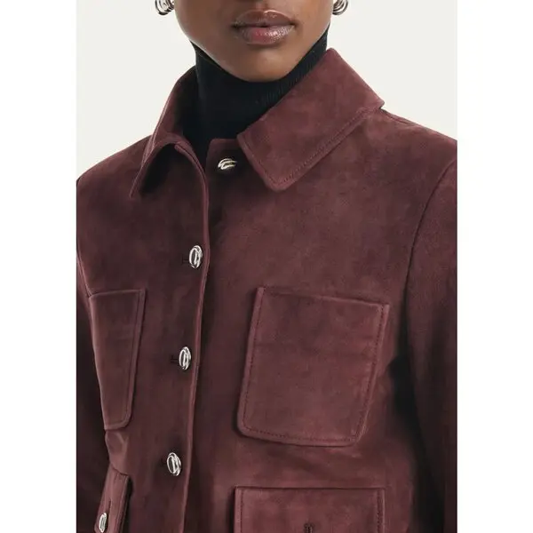 Altuzarra Astley Suede Jacket - Deep Cherry