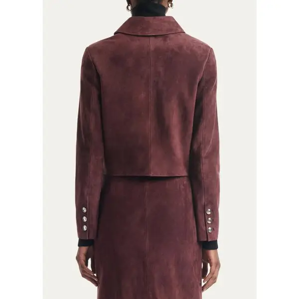 Altuzarra Astley Suede Jacket - Deep Cherry
