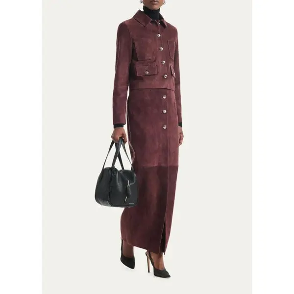 Altuzarra Astley Suede Jacket - Deep Cherry