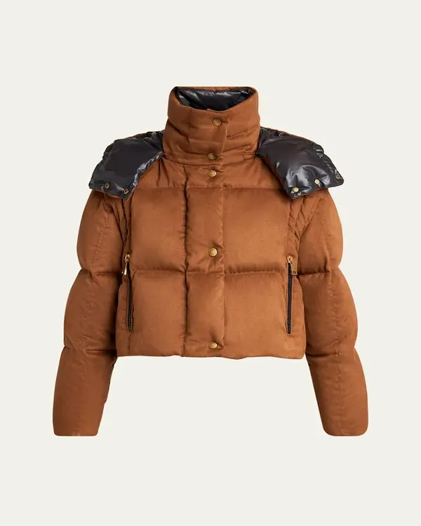 Moncler Paterne Convertible Short Down Jacket With Detachable Hood