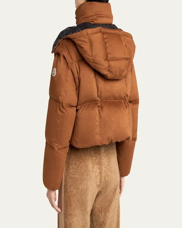 Moncler Paterne Convertible Short Down Jacket With Detachable Hood