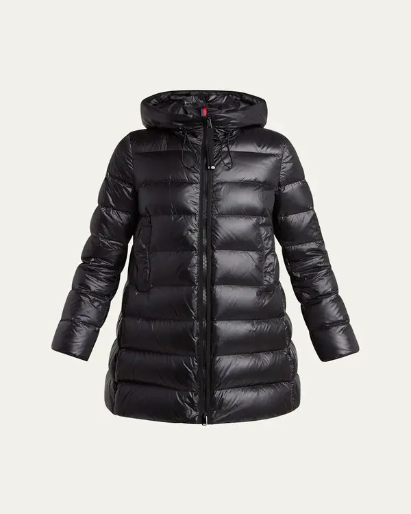 Moncler Suyenne Hooded Long Down Parka - Black