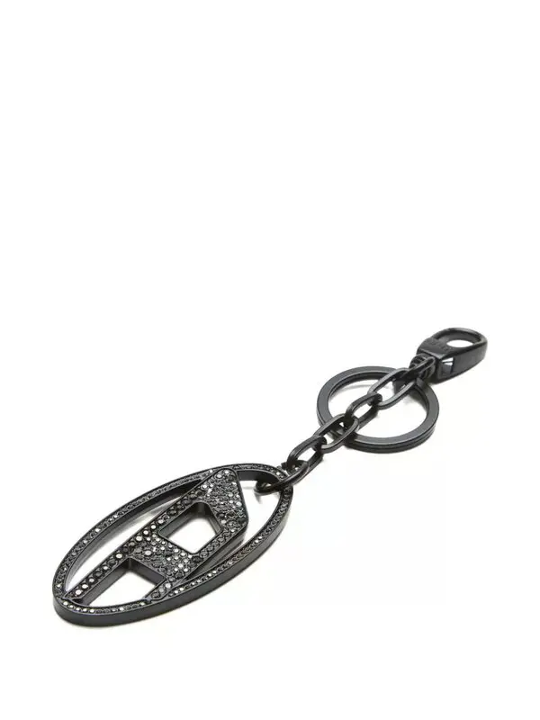 Diesel Keychain With Crystal Embellishment - Black