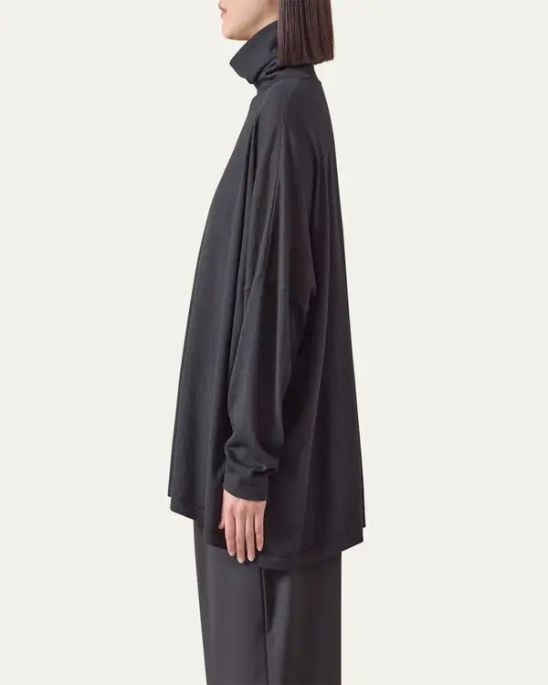Eskandar Wide Scrunch Neck Top