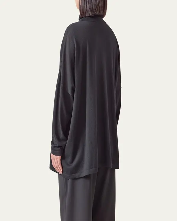 Eskandar Wide Scrunch Neck Top