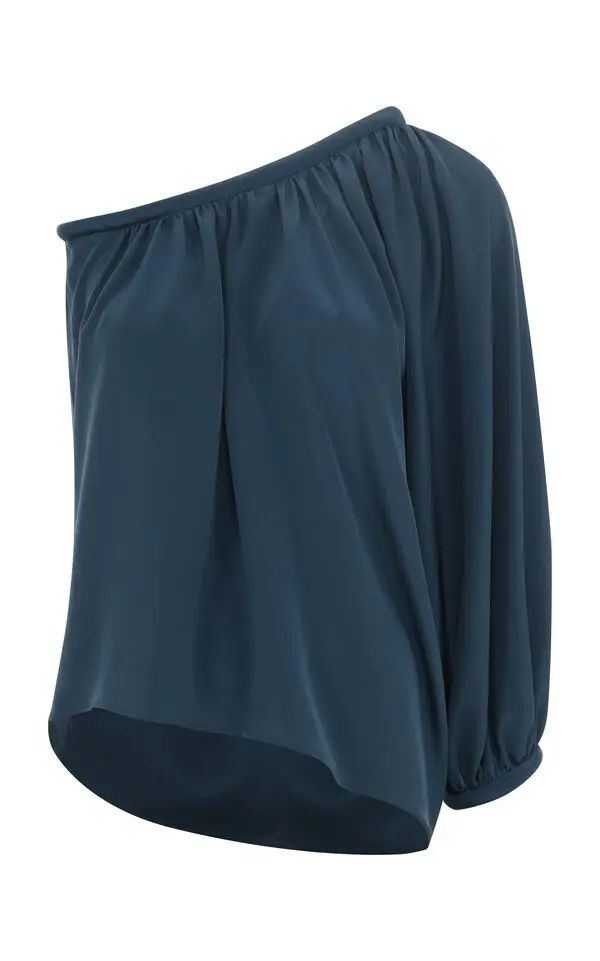 Martin Grant Asymmetric Silk Top - Blue