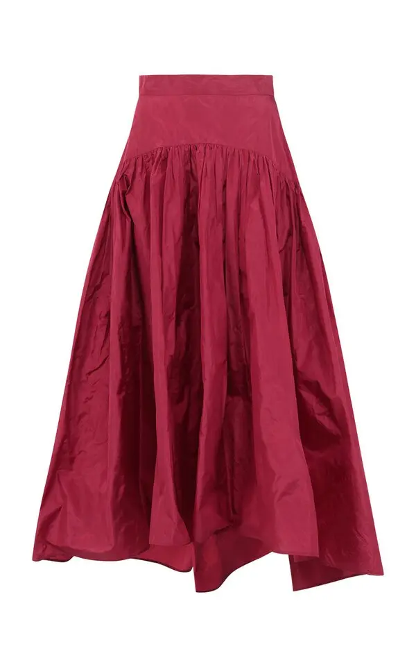 Martin Grant Drop Waist Silk Skirt - Red | Editorialist