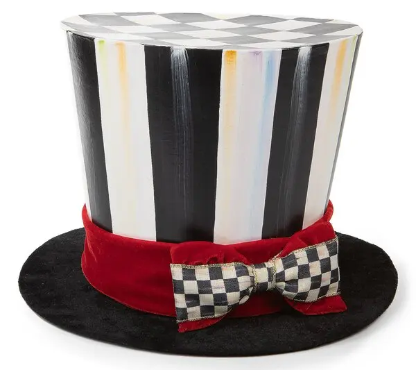MACKENZIE-CHILDS Checkmate Top Hat Tree Topper
