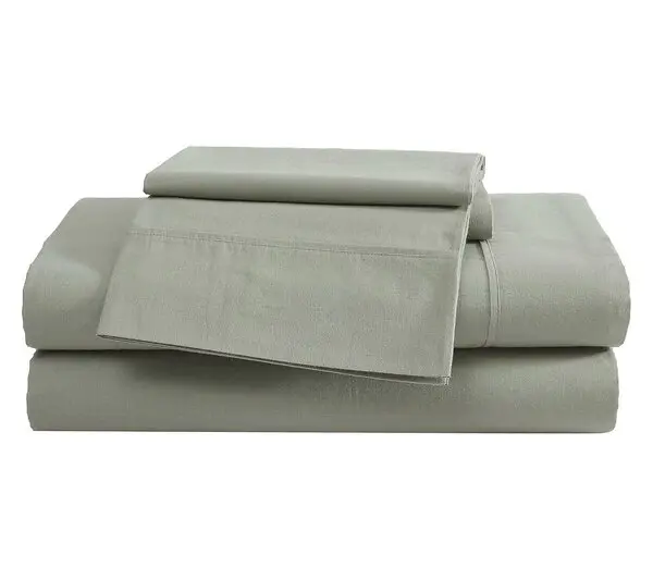 Eddie Bauer Green Cotton Percale King Sheet Set