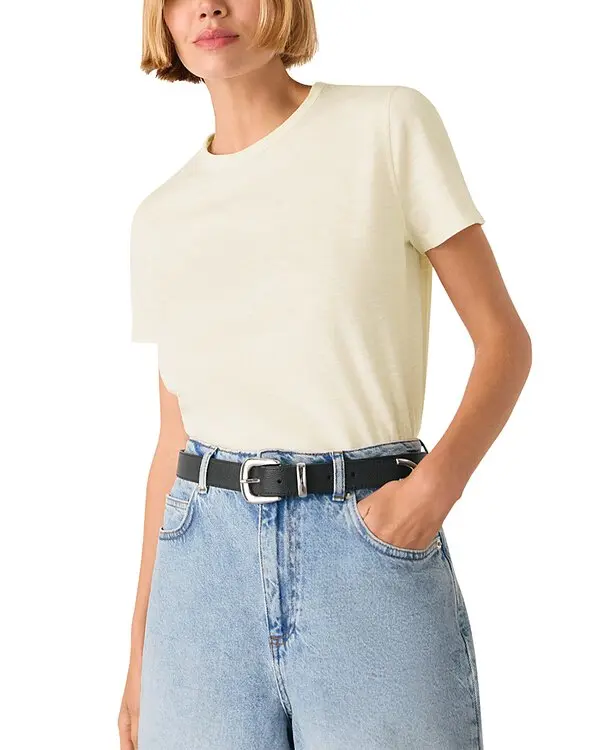Whistles Posie Double Trim Tee - Cream