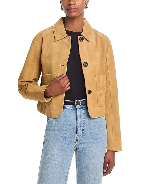 Blanknyc Suede Cropped Jacket - Cinnamon Crunch