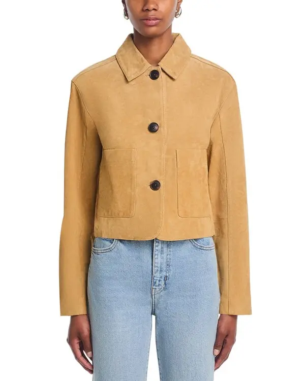 Blanknyc Real Suede Cropped Blazer - Cinnamon Crunch