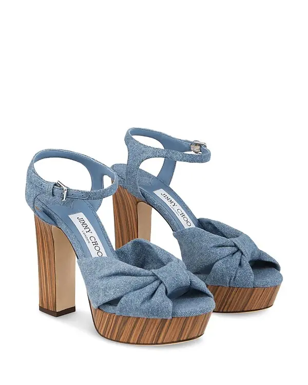 JIMMY CHOO Heloise 120 Sandals - Blue Haze