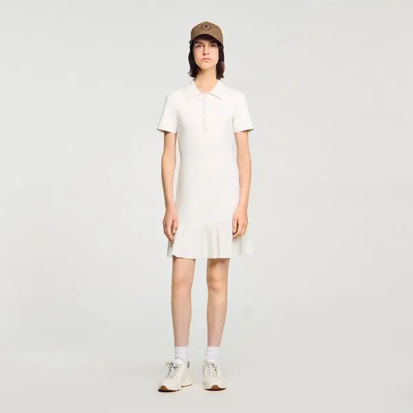 Sandro Mini Knit Polo Dress
