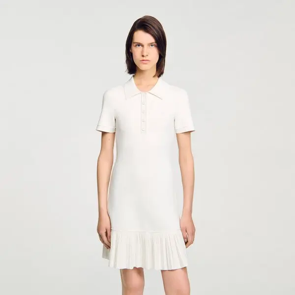 Sandro Mini Knit Polo Dress