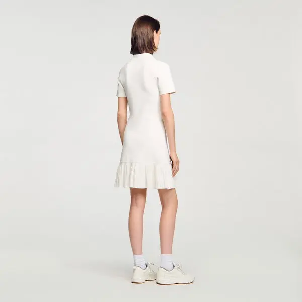 Sandro Mini Knit Polo Dress