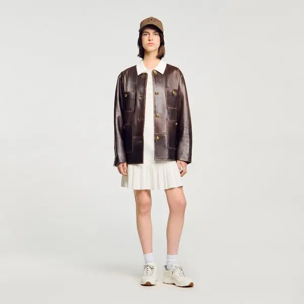 Sandro Mini Knit Polo Dress