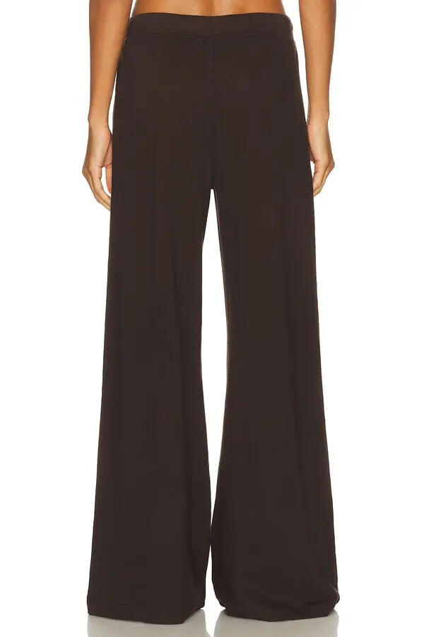Eterne Drawstring Lightweight French Terry Wide Leg Sweatpant - Espresso