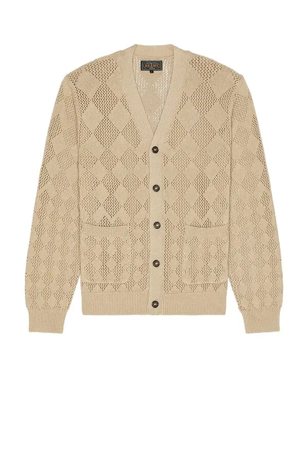 BEAMS Diamond Mesh Cardigan