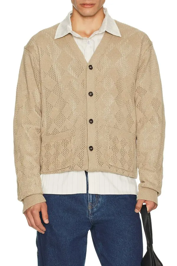 BEAMS Diamond Mesh Cardigan
