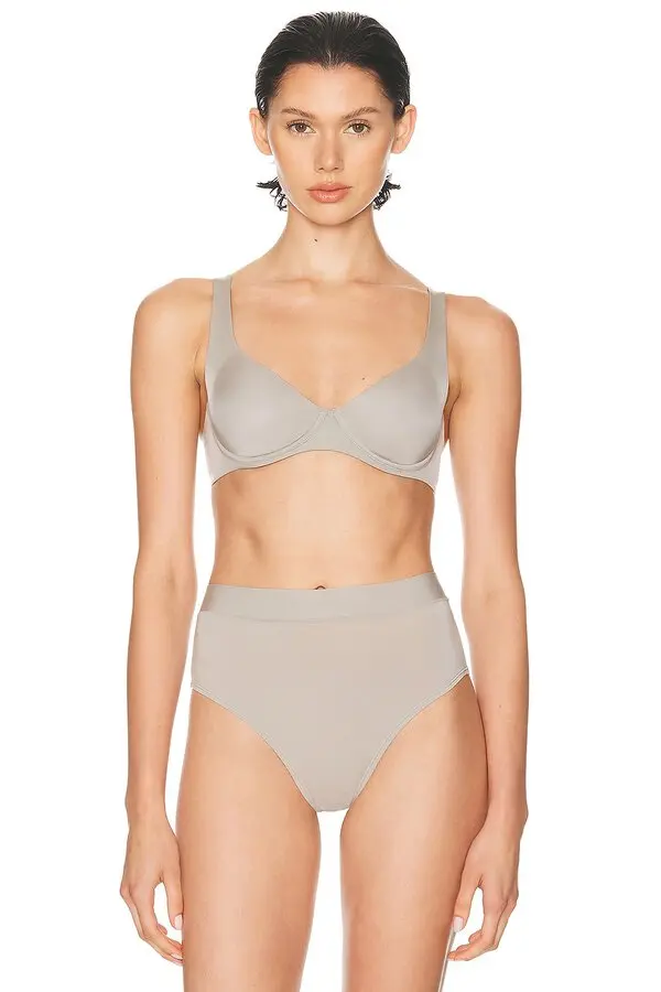 CUUP Micro Scoop Bra In Grey - Dove