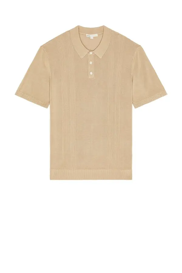 Onia Silk Ribbed Knit Polo