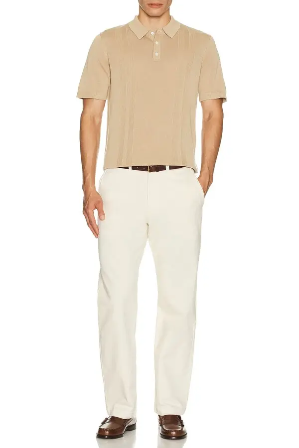 Onia Silk Ribbed Knit Polo
