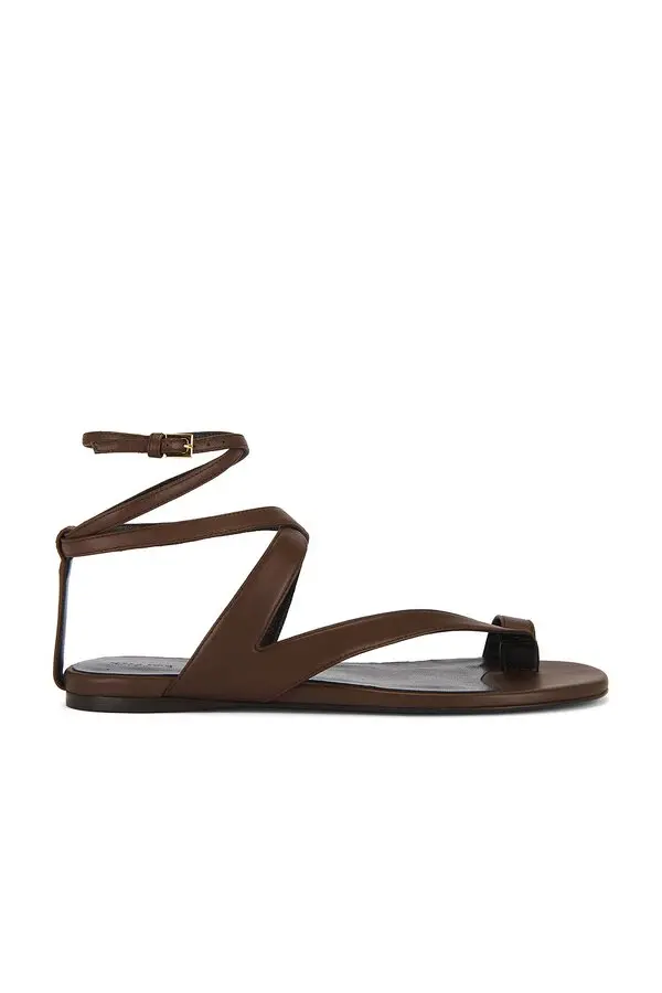 Khaite Aimee Ankle Strap Sandal - Cigar